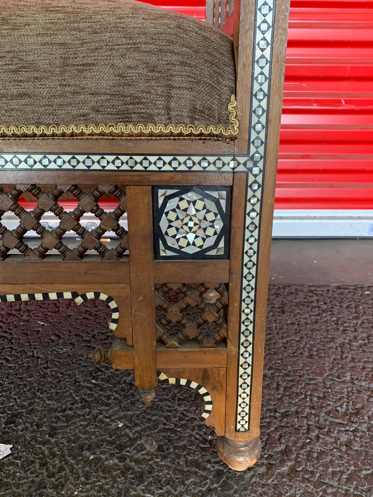 19th Century, Arabesque Chair with Mosaic Details - From the Middle ...