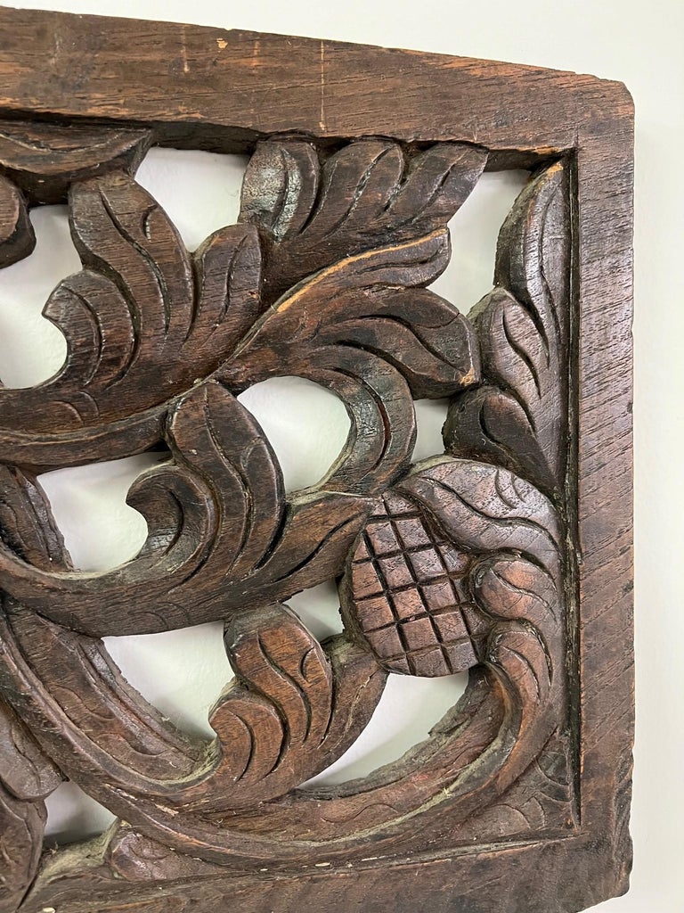 19th Century Architectural Antique Transom Wood Panel Pierced Carved ...