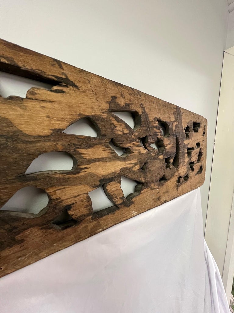 19th Century Architectural Antique Transom Wood Panel Pierced Carved ...