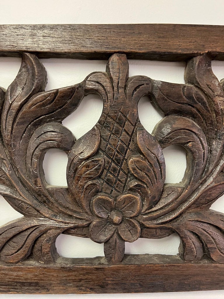 19th Century Architectural Antique Transom Wood Panel Pierced Carved ...