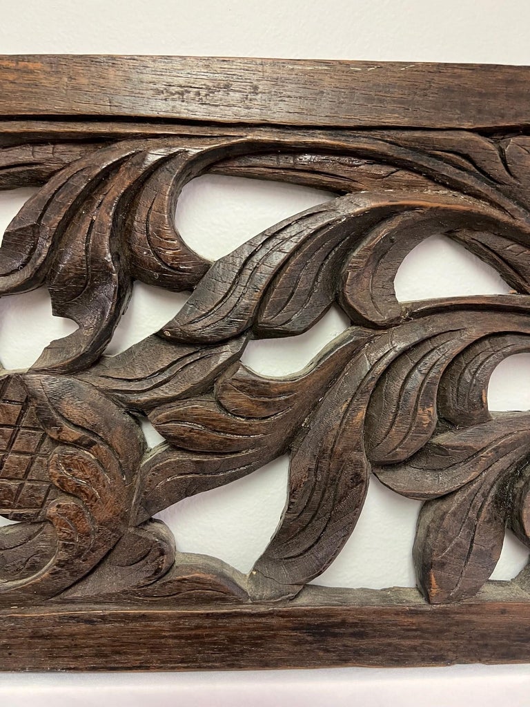 19th Century Architectural Antique Transom Wood Panel Pierced Carved ...