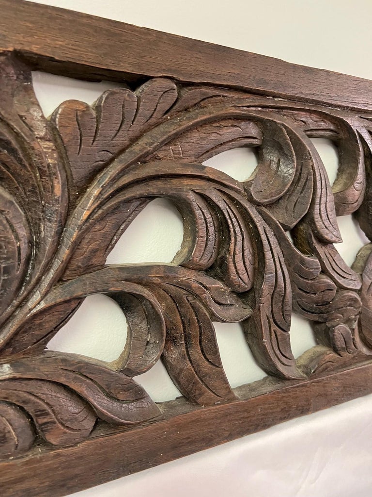 19th Century Architectural Antique Transom Wood Panel Pierced Carved ...