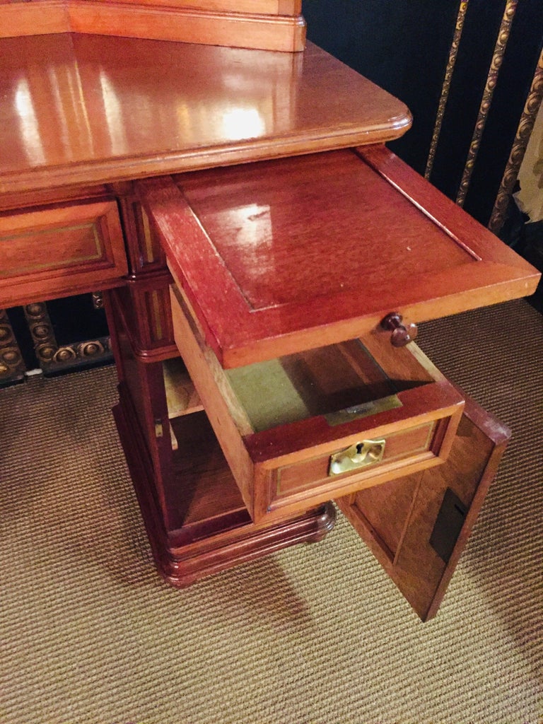 19th Century Art Deco Make-Up Table Solid Oak with 3 Mirrors in the ...