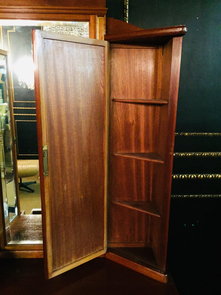 19th Century Art Deco Make-Up Table Solid Oak with 3 Mirrors in the ...