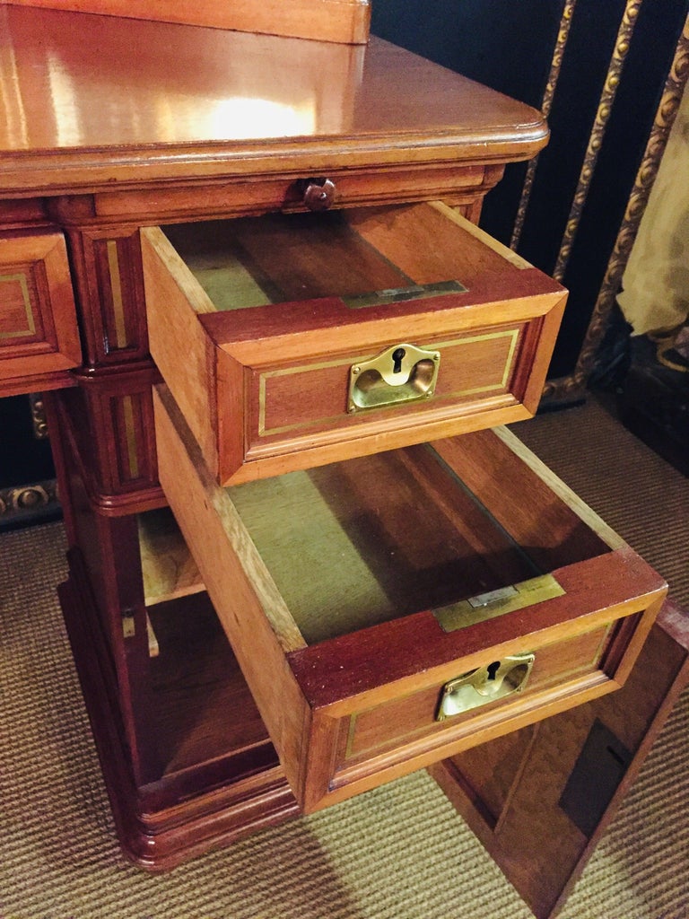 19th Century Art Deco Make-Up Table Solid Oak with 3 Mirrors in the ...