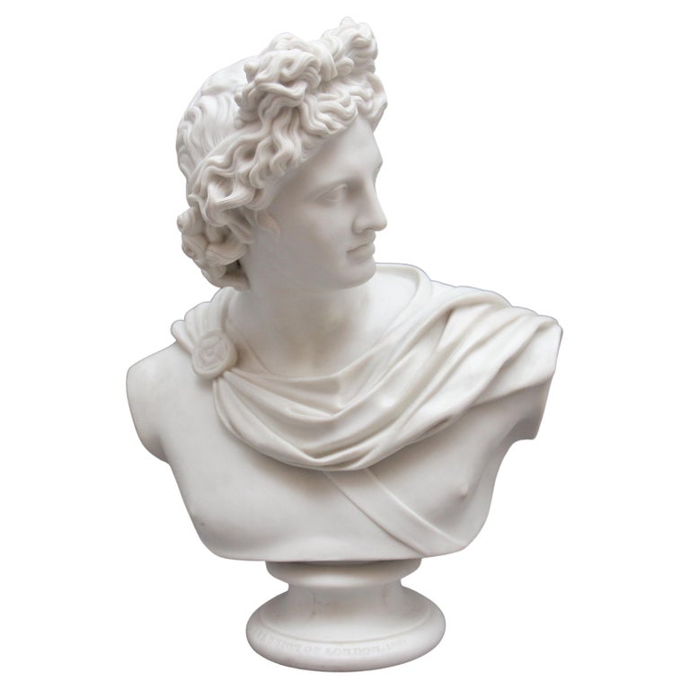 19th Century Art Union of London Parian Bust of Apollo at 1stDibs