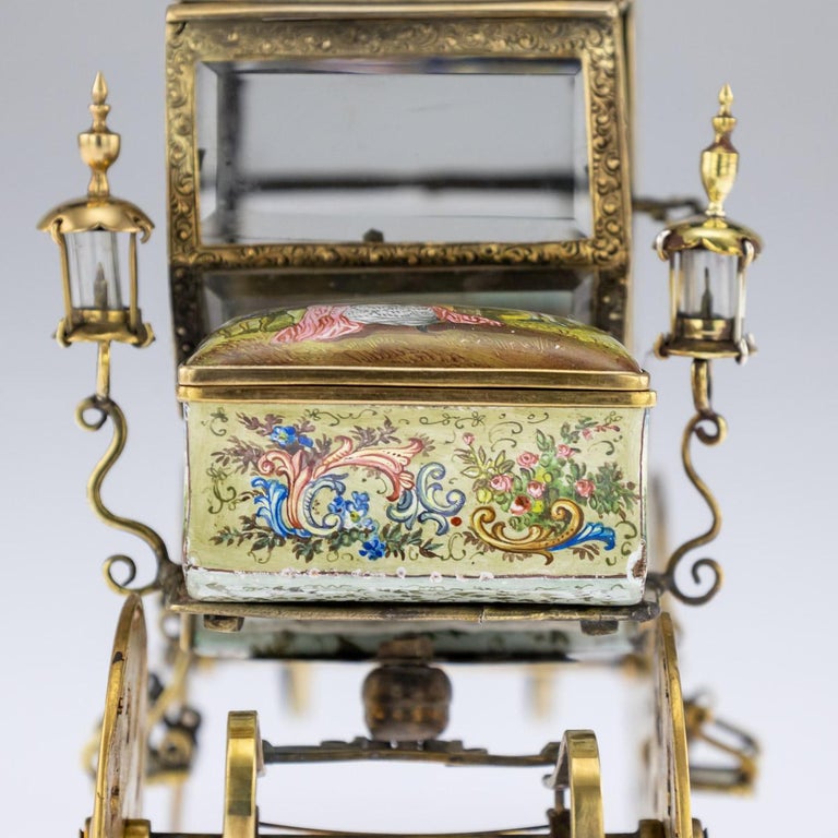 19th Century Austrian Solid Silver-Gilt and Enamel Carriage, Vienna ...
