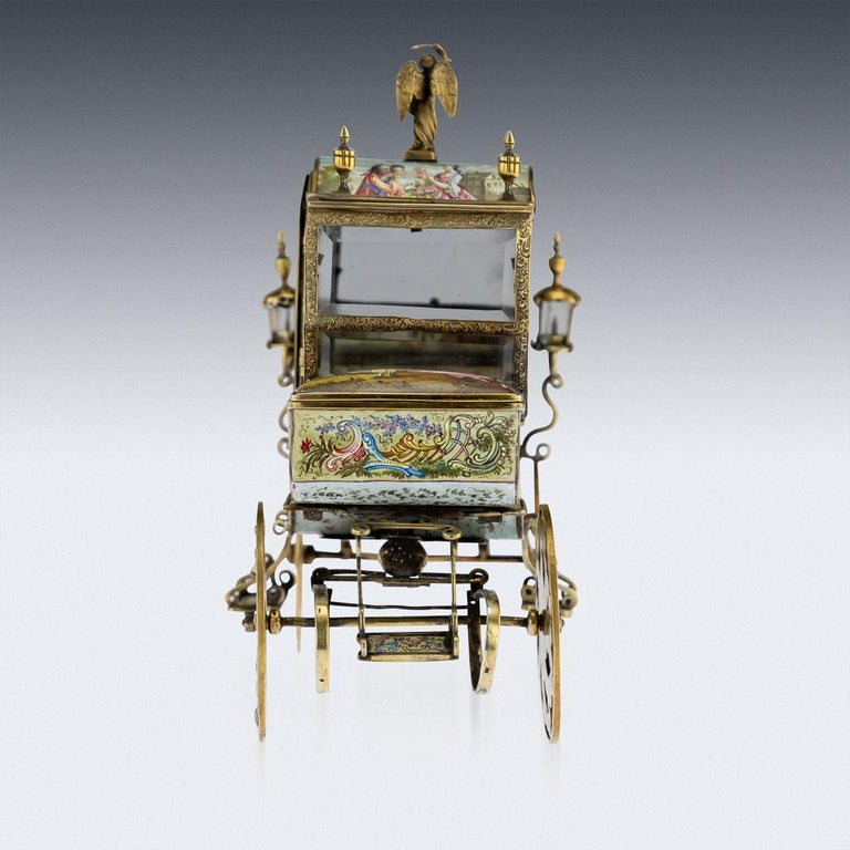 19th Century Austrian Solid Silver-Gilt and Enamel Carriage, Vienna ...