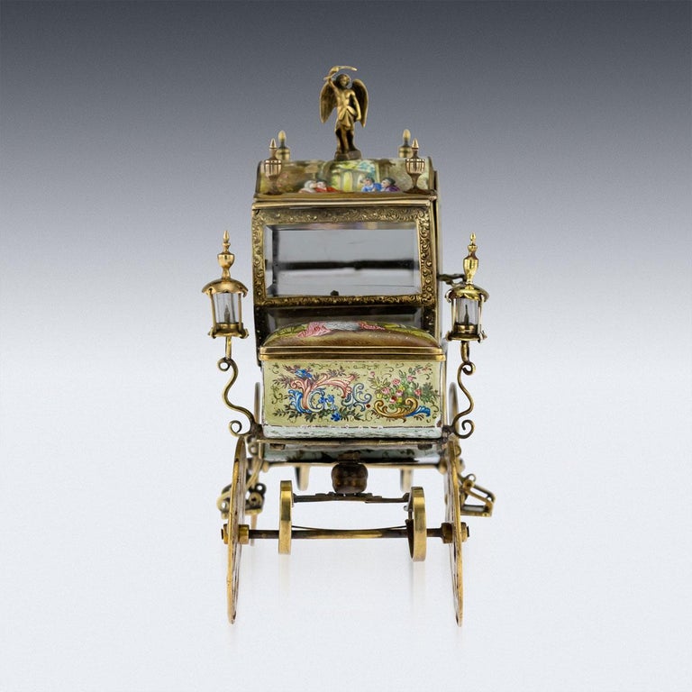 19th Century Austrian Solid Silver-Gilt and Enamel Carriage, Vienna ...