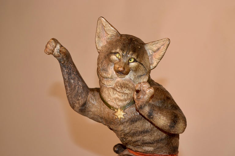 19th Century Austrian Terracotta Cat For Sale at 1stDibs