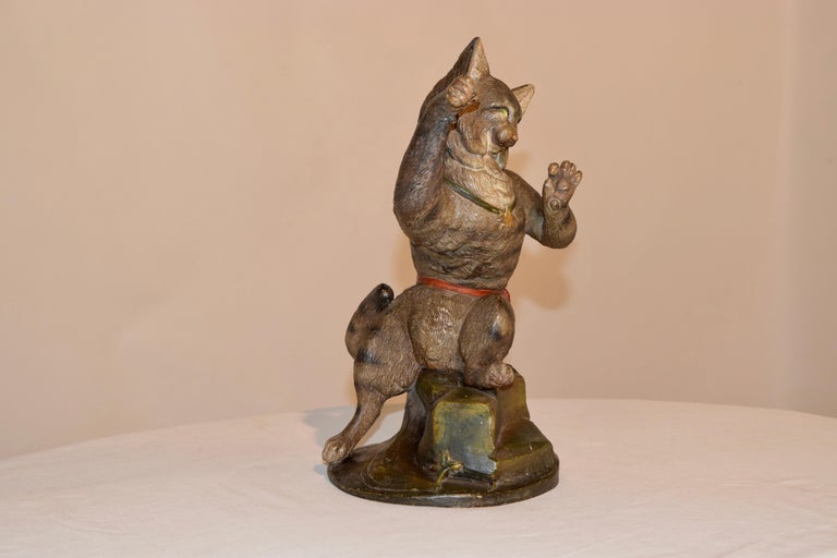 19th Century Austrian Terracotta Cat For Sale at 1stDibs