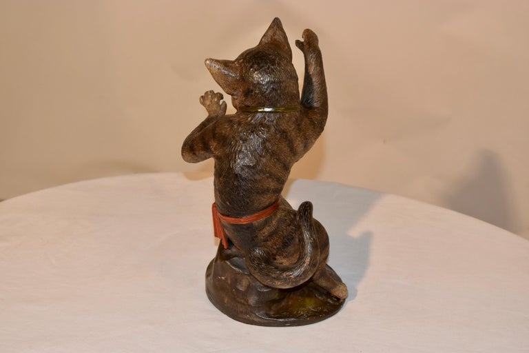 19th Century Austrian Terracotta Cat For Sale at 1stDibs