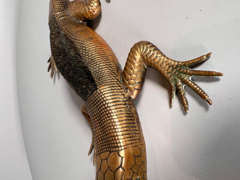 19th Century Austro-Hungarian Bronze Pen Wipe in the Form of a Lizard ...