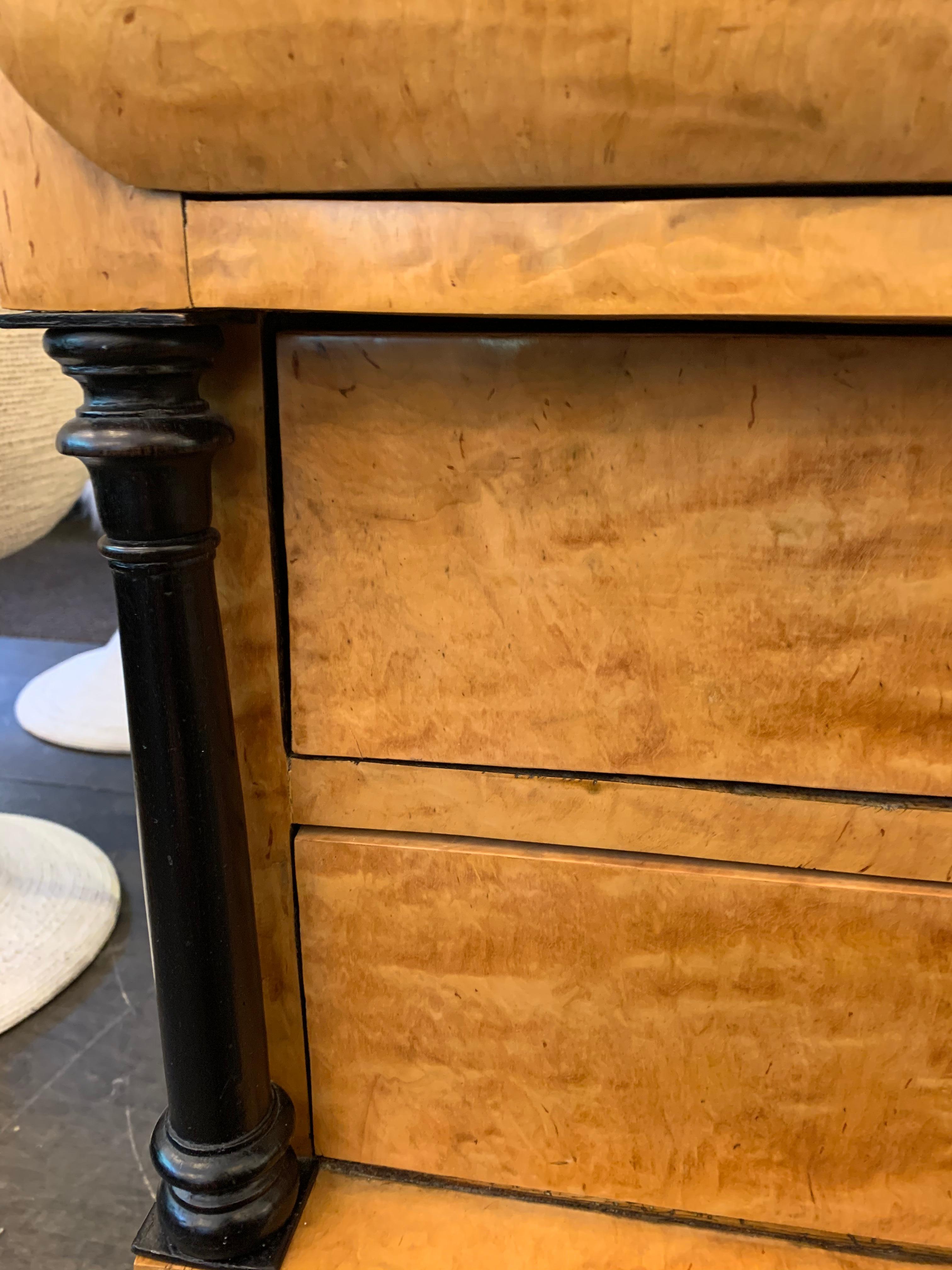 19th Century Authentic Biedermeier Burled Maple Cabinet For Sale at 1stDibs