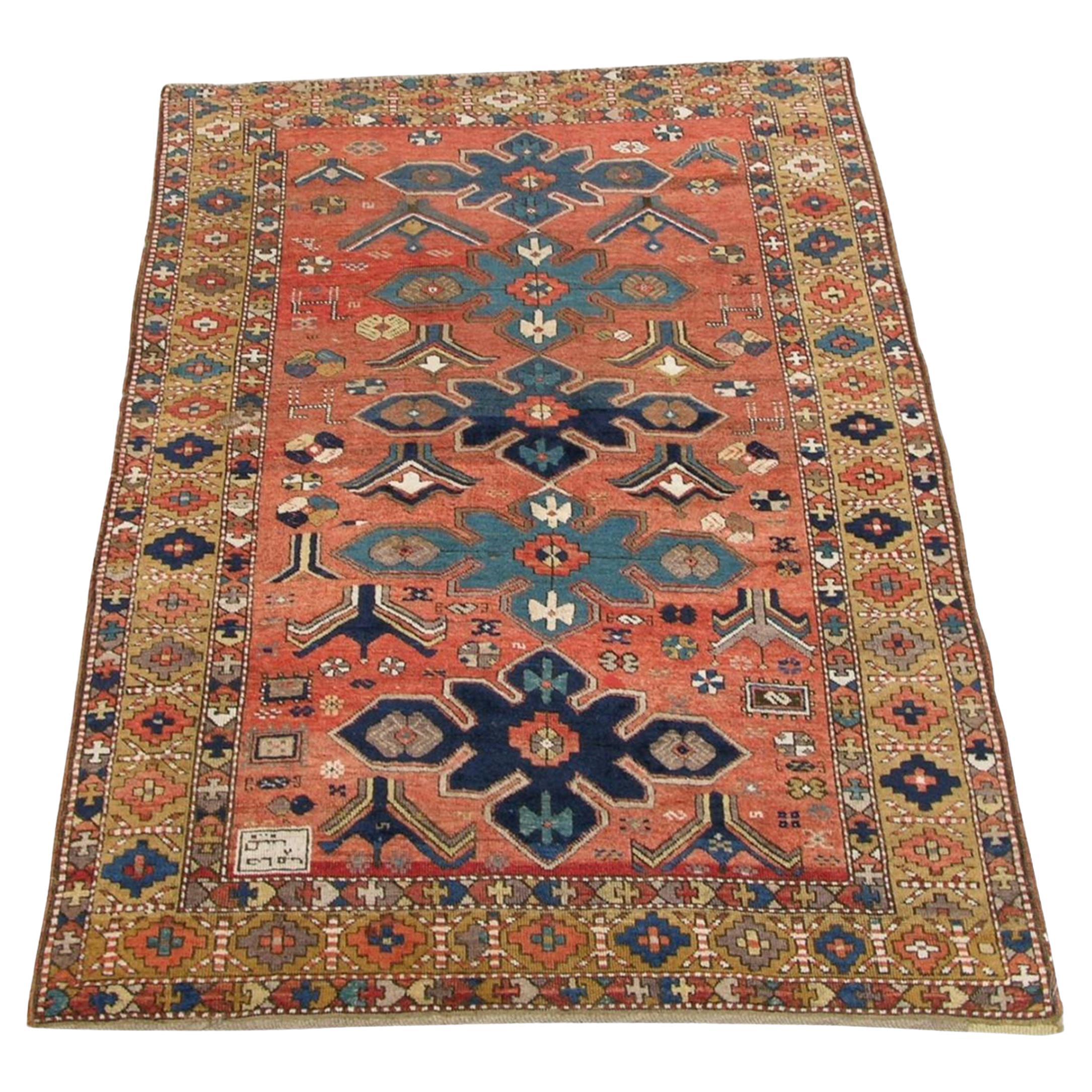 19th Century Authentic Caucasian Rug For Sale at 1stDibs