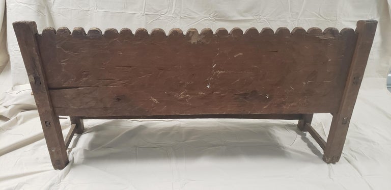 19th Century Balinese Bench with Scalloped Back at 1stDibs