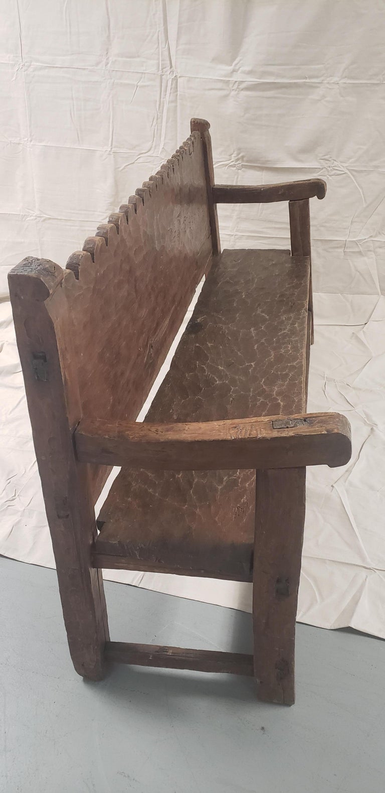 19th Century Balinese Bench with Scalloped Back at 1stDibs