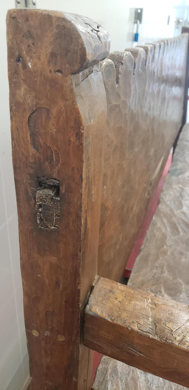 19th Century Balinese Bench with Scalloped Back at 1stDibs