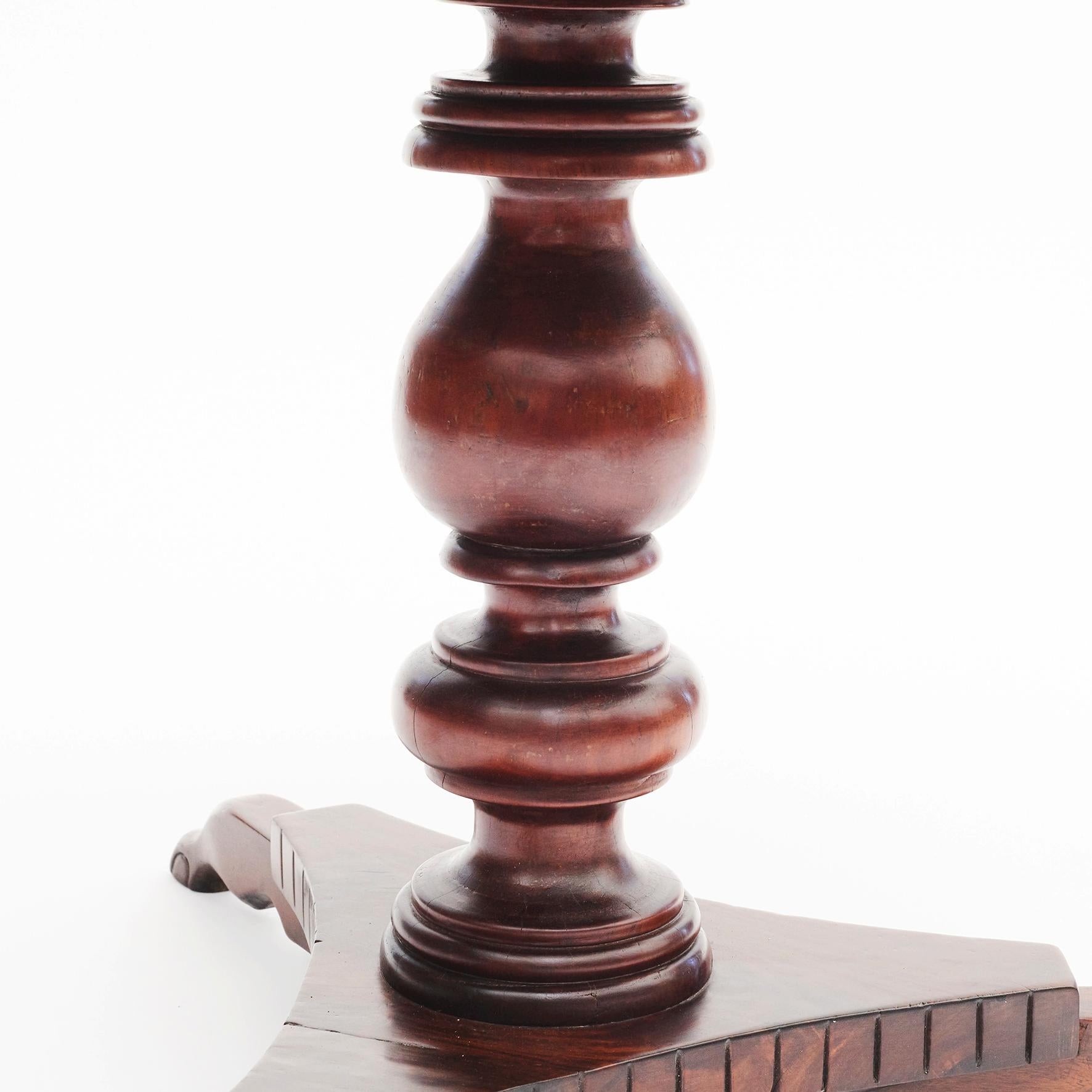 19th Century Baluster Center Table in Narra Hardwood at 1stDibs