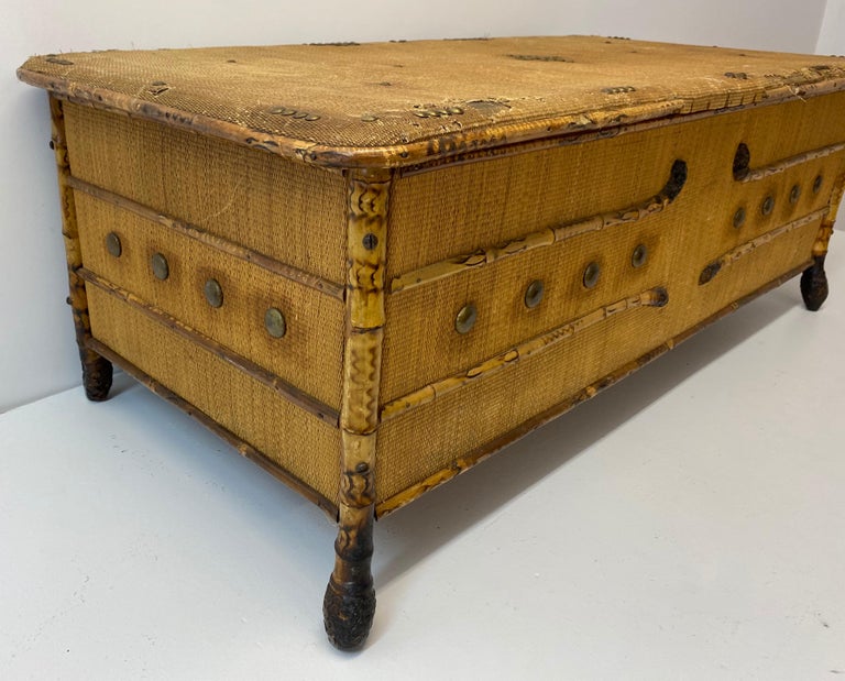 19th Century Bamboo and Rattan Blanket / Games Chest For Sale at 1stDibs