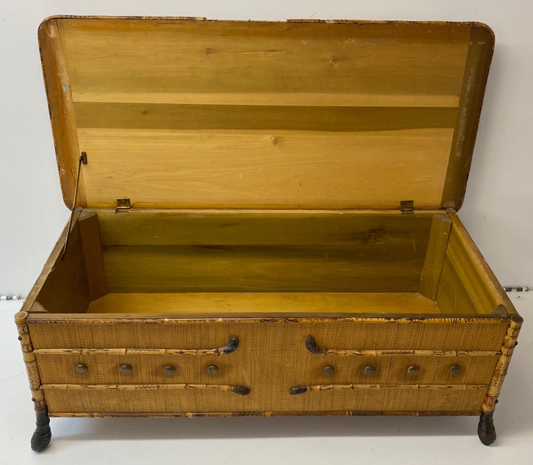 19th Century Bamboo and Rattan Blanket / Games Chest For Sale at 1stDibs