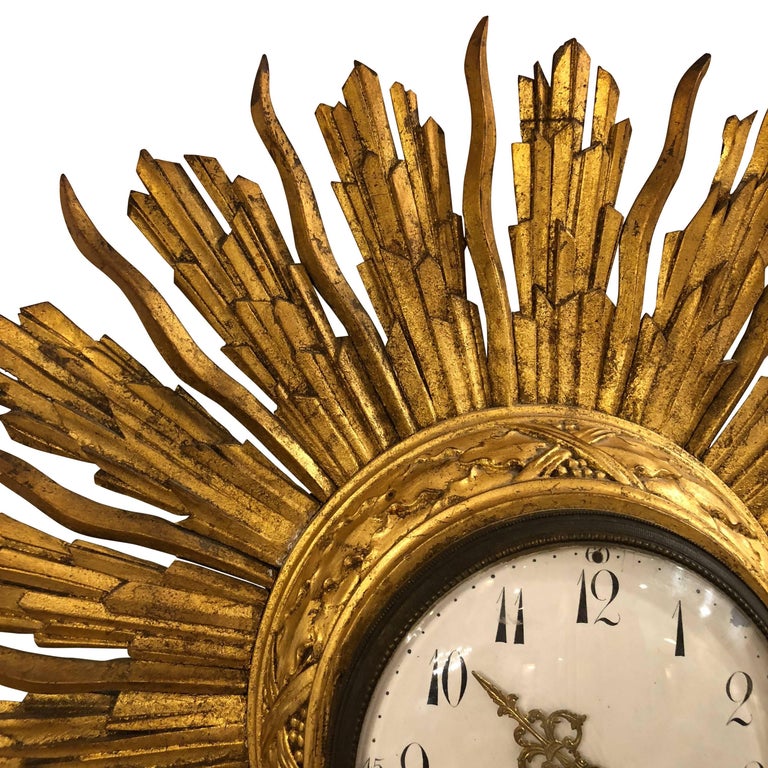 19th Century Barometer French Starburst Clock at 1stDibs