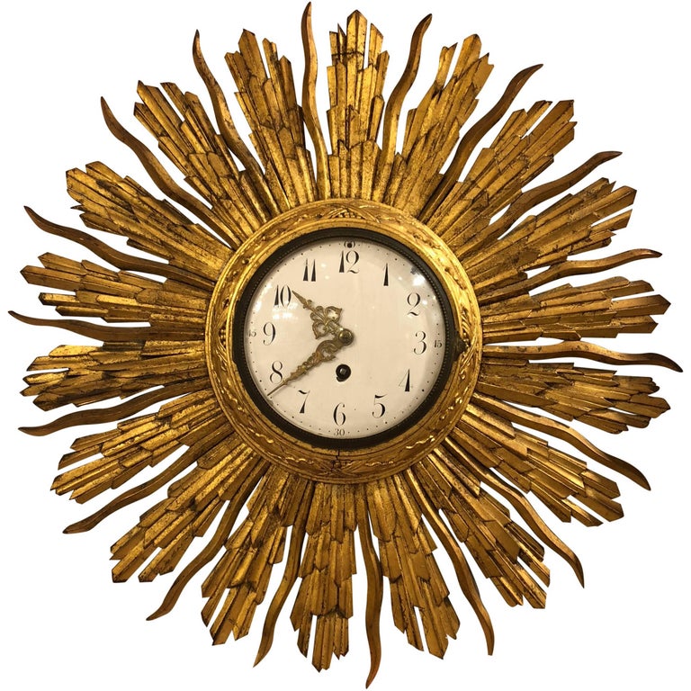 19th Century Barometer French Starburst Clock at 1stDibs