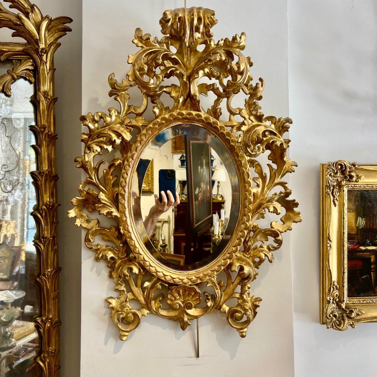 19th Century Baroque Mirror in Carved and Gilded Wood from Italy For ...
