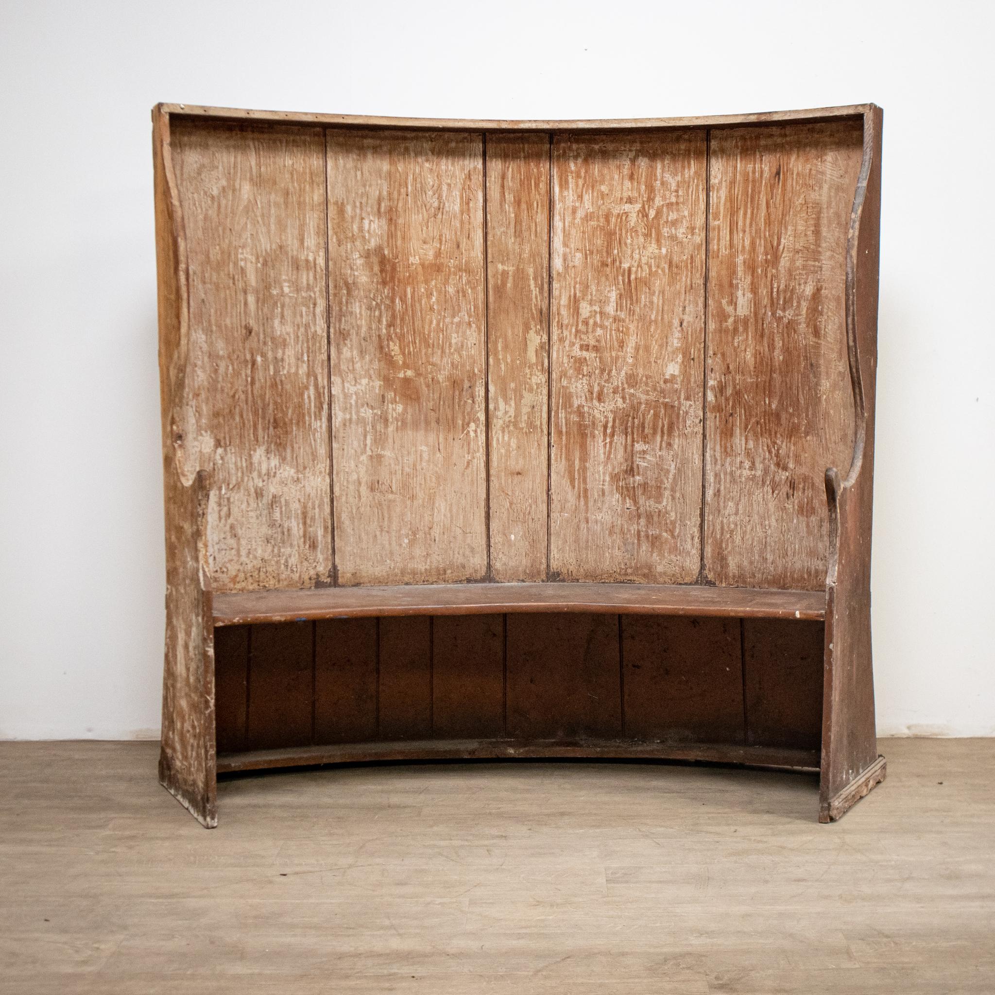 19th Century Barrel Back Rustic Pine Settle For Sale at 1stDibs