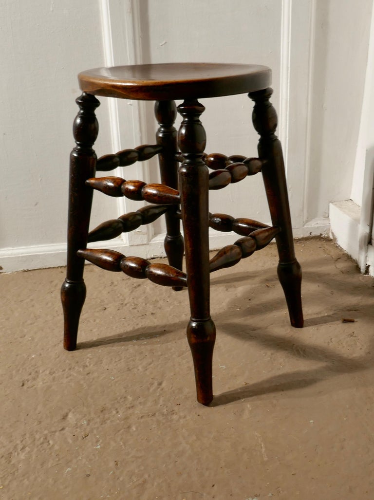 19th Century Beech and Elm Farmhouse Kitchen or Bar High Stool For Sale ...