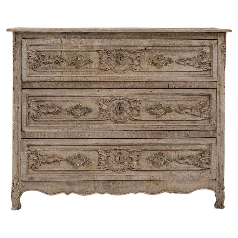 19th Century Belgian Bleached Oak Chest Of Drawers For Sale at 1stDibs