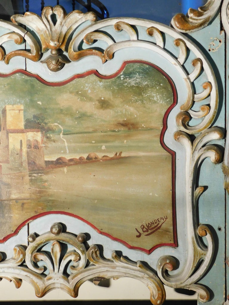 19th Century Belgian Painted Trumeau Mirror from a Gavioil Dance Organ ...