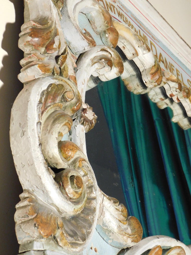 19th Century Belgian Painted Trumeau Mirror from a Gavioil Dance Organ ...