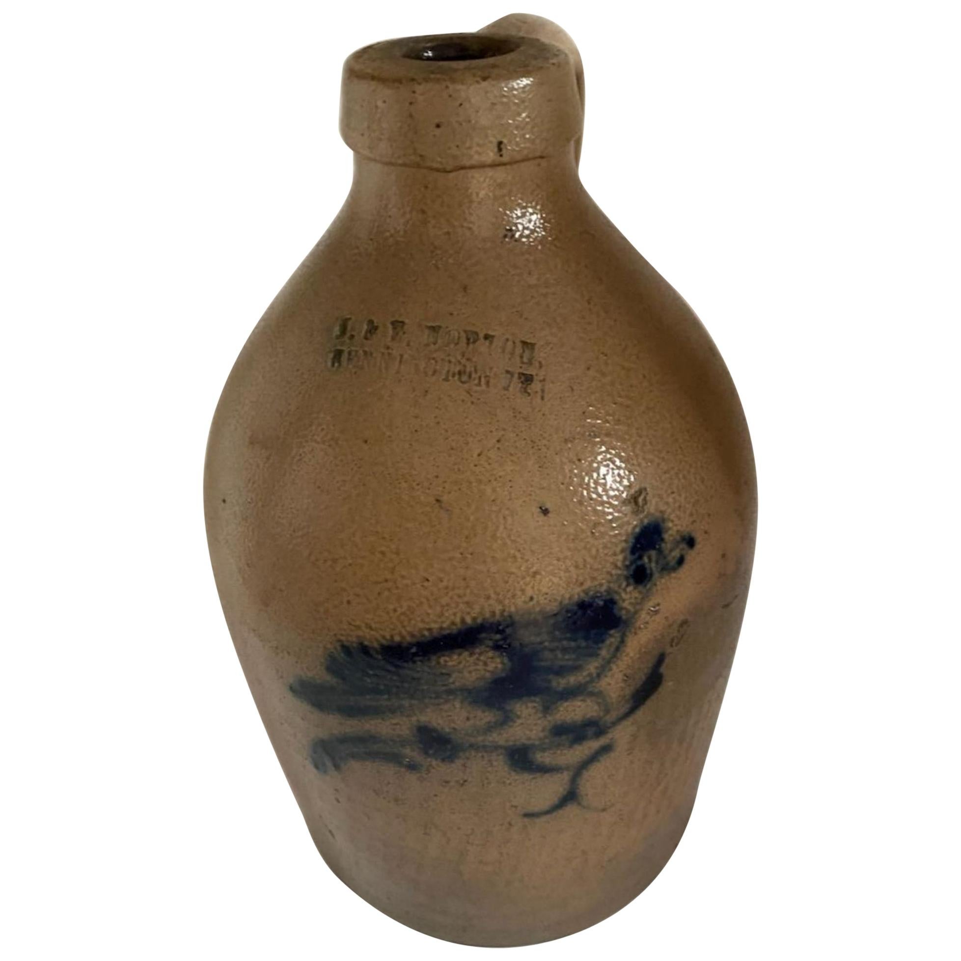 19th Century Bennington, Vermont Decorated Bird Jug at 1stDibs