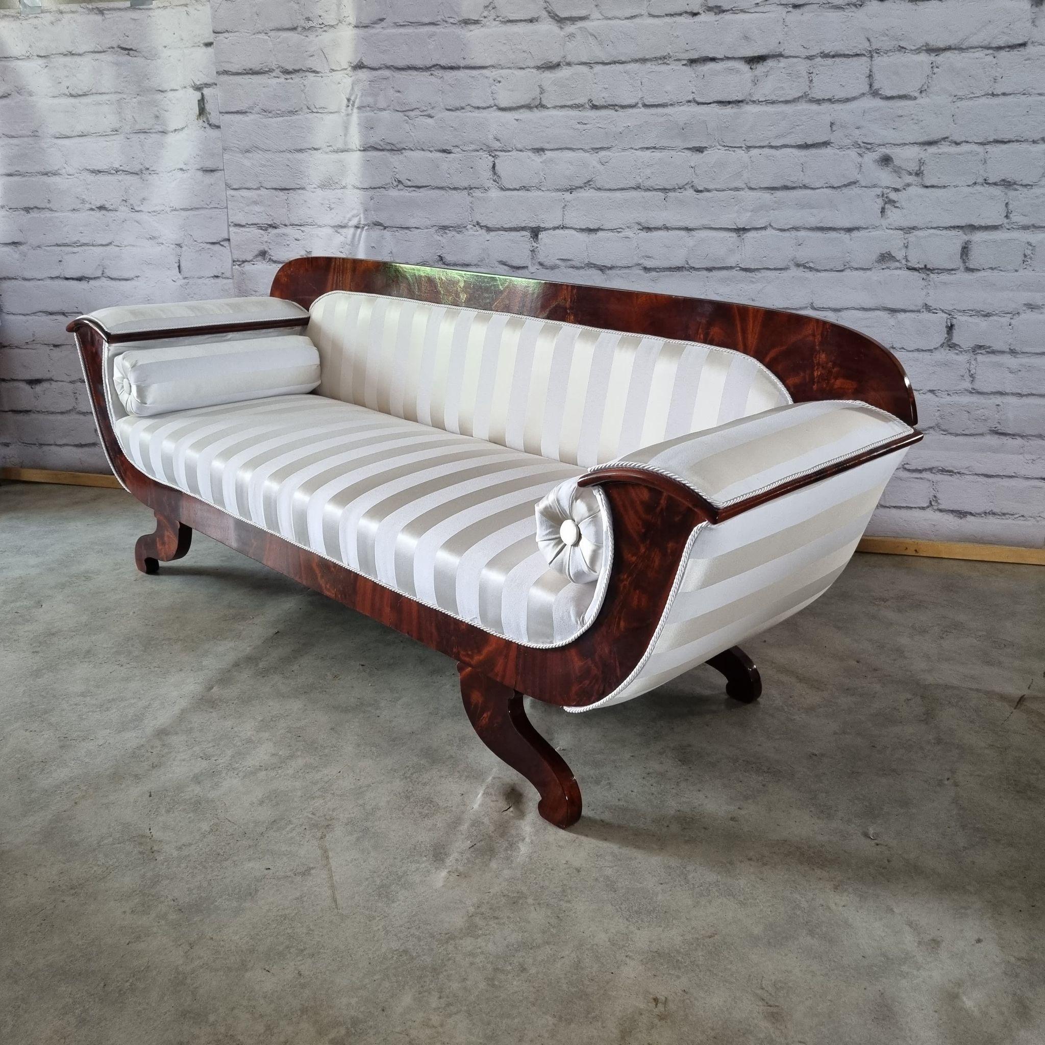 19th Century Biedermeier French Sofa Restored, Reupholstered, ecru at ...