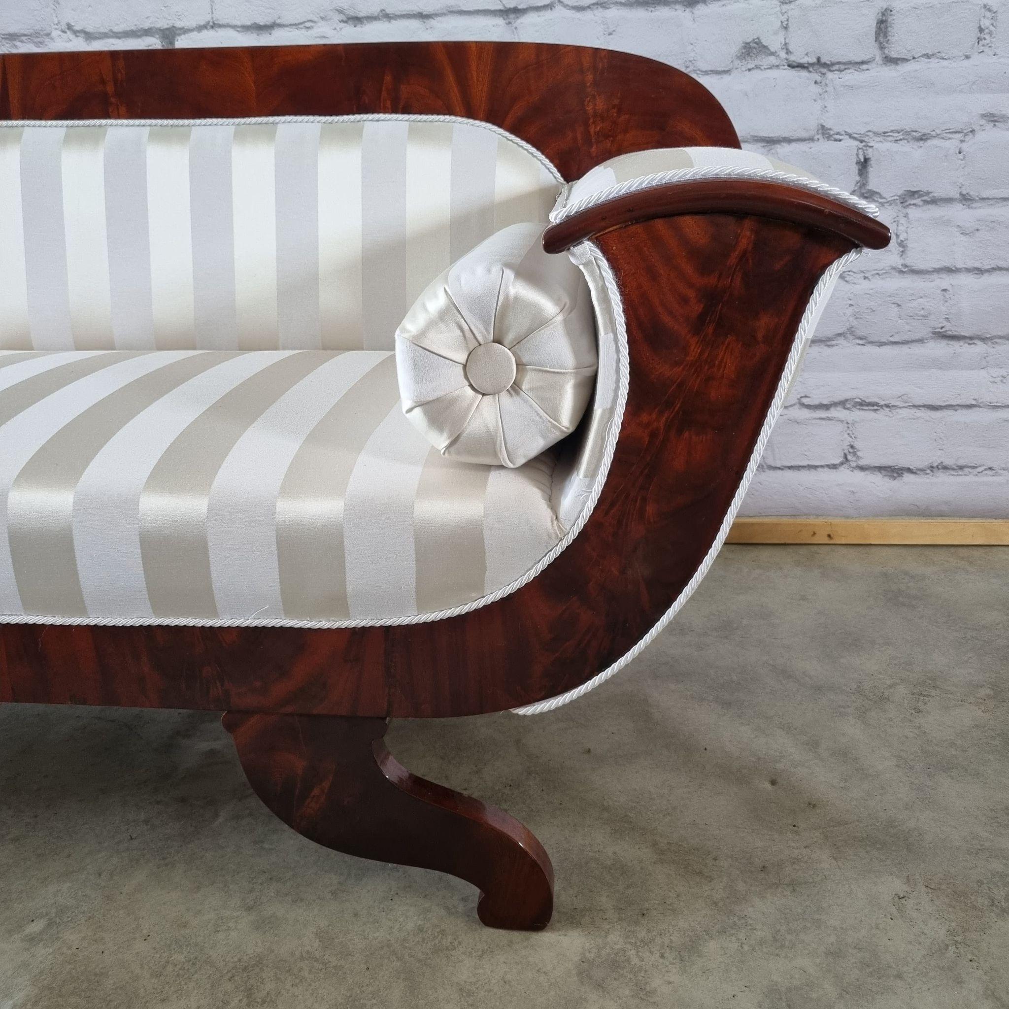 19th Century Biedermeier French Sofa Restored, Reupholstered, ecru at ...