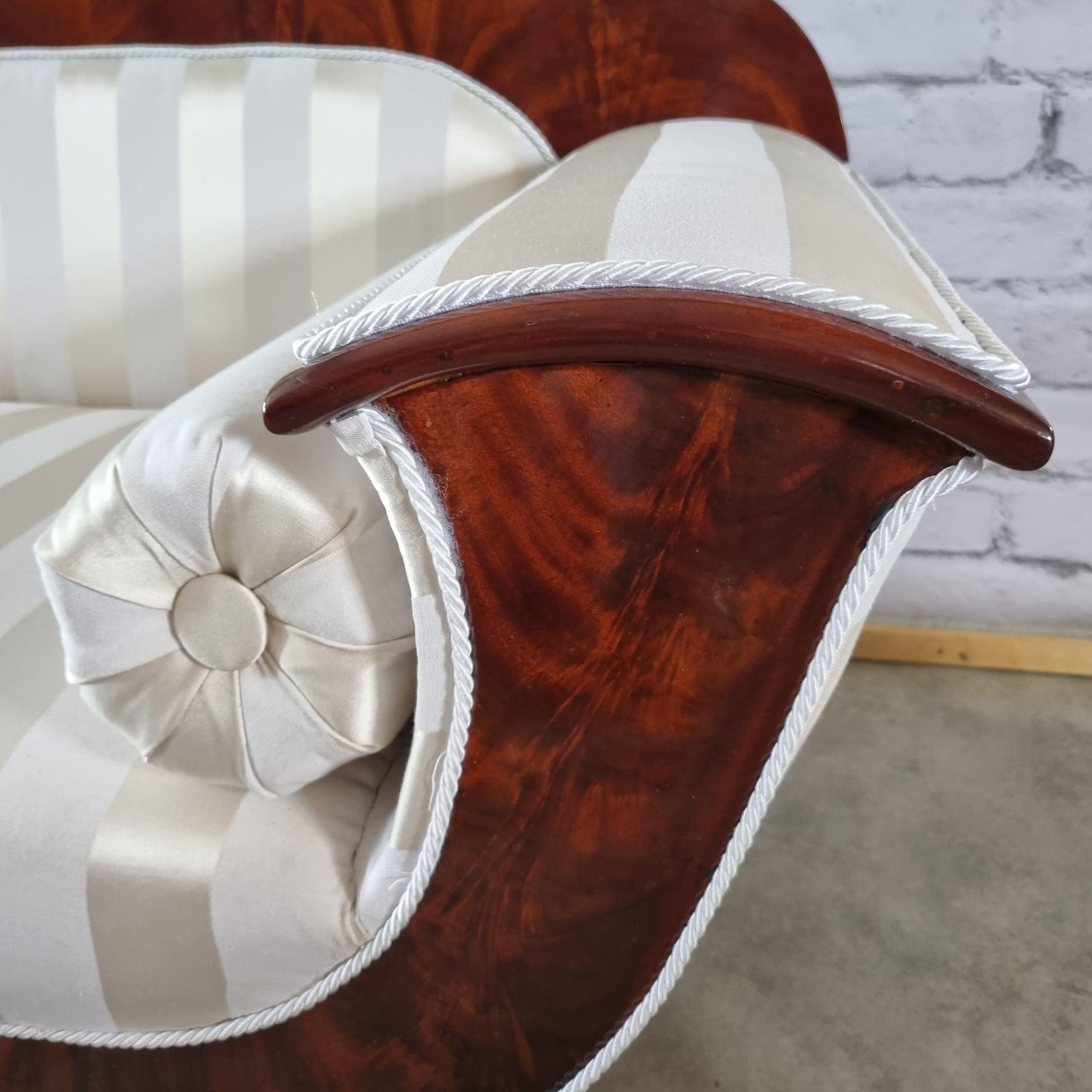 19th Century Biedermeier French Sofa Restored, Reupholstered, ecru at ...