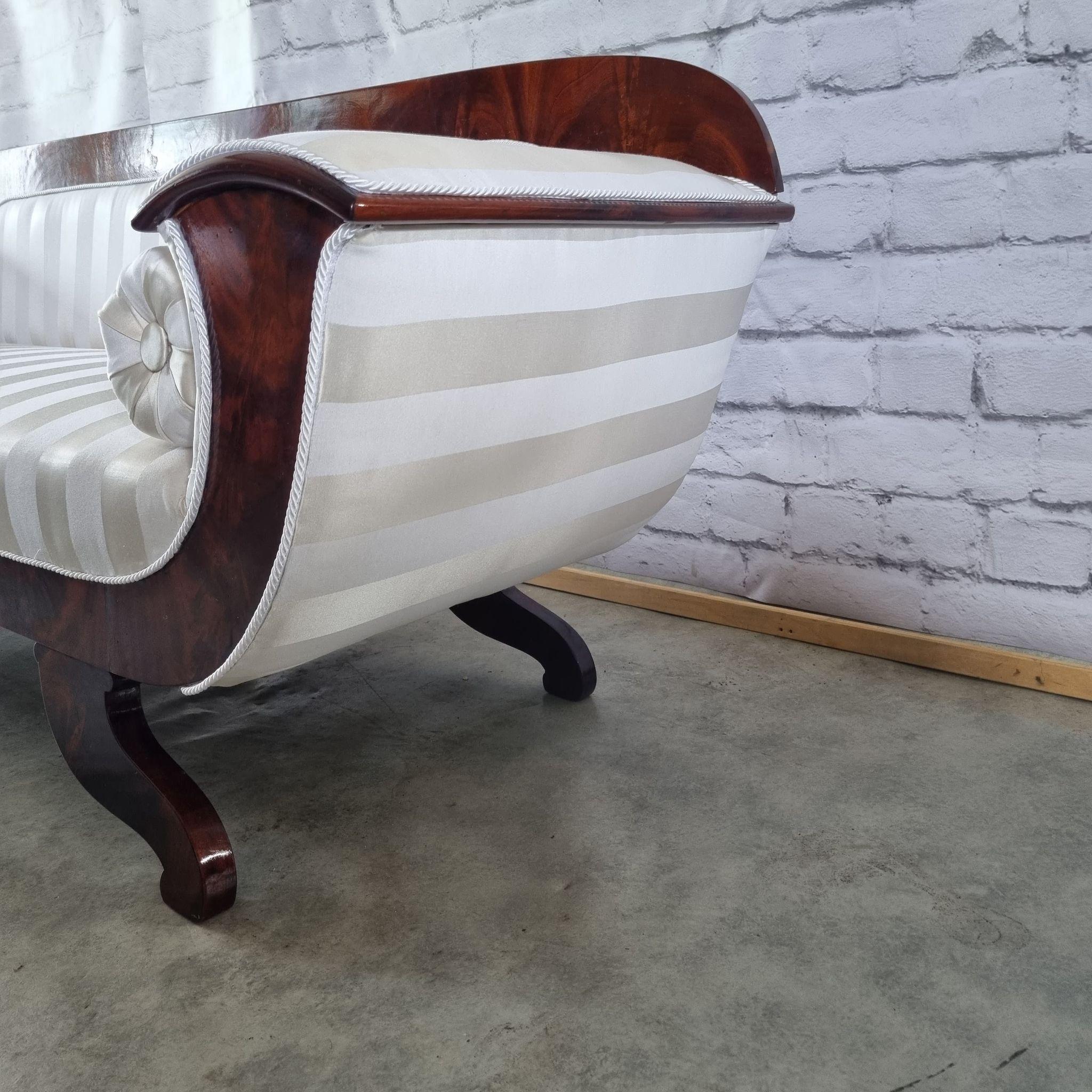 19th Century Biedermeier French Sofa Restored, Reupholstered, ecru at ...