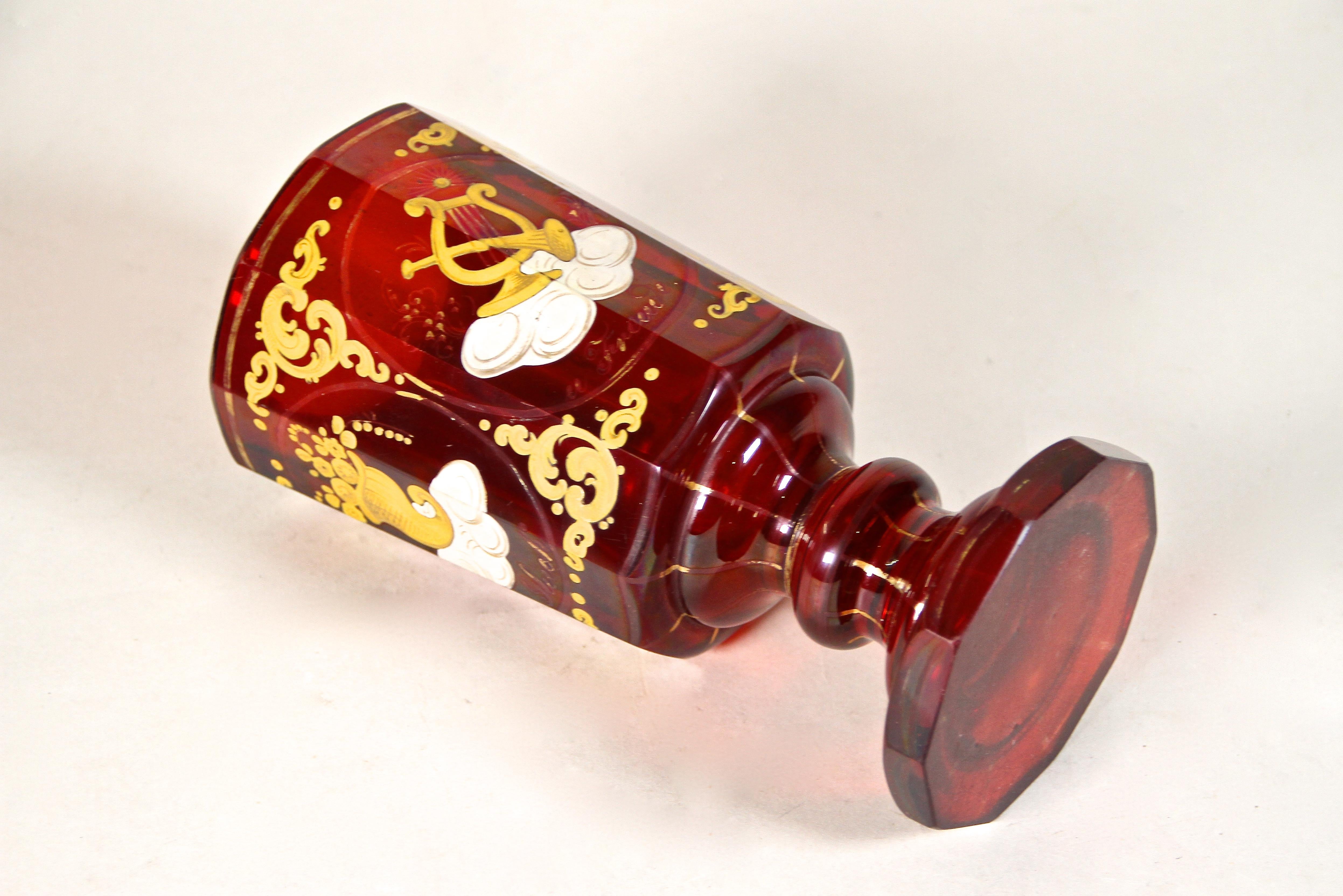 19th Century Biedermeier Glass Goblin Gilt, Austria circa 1825 For Sale ...