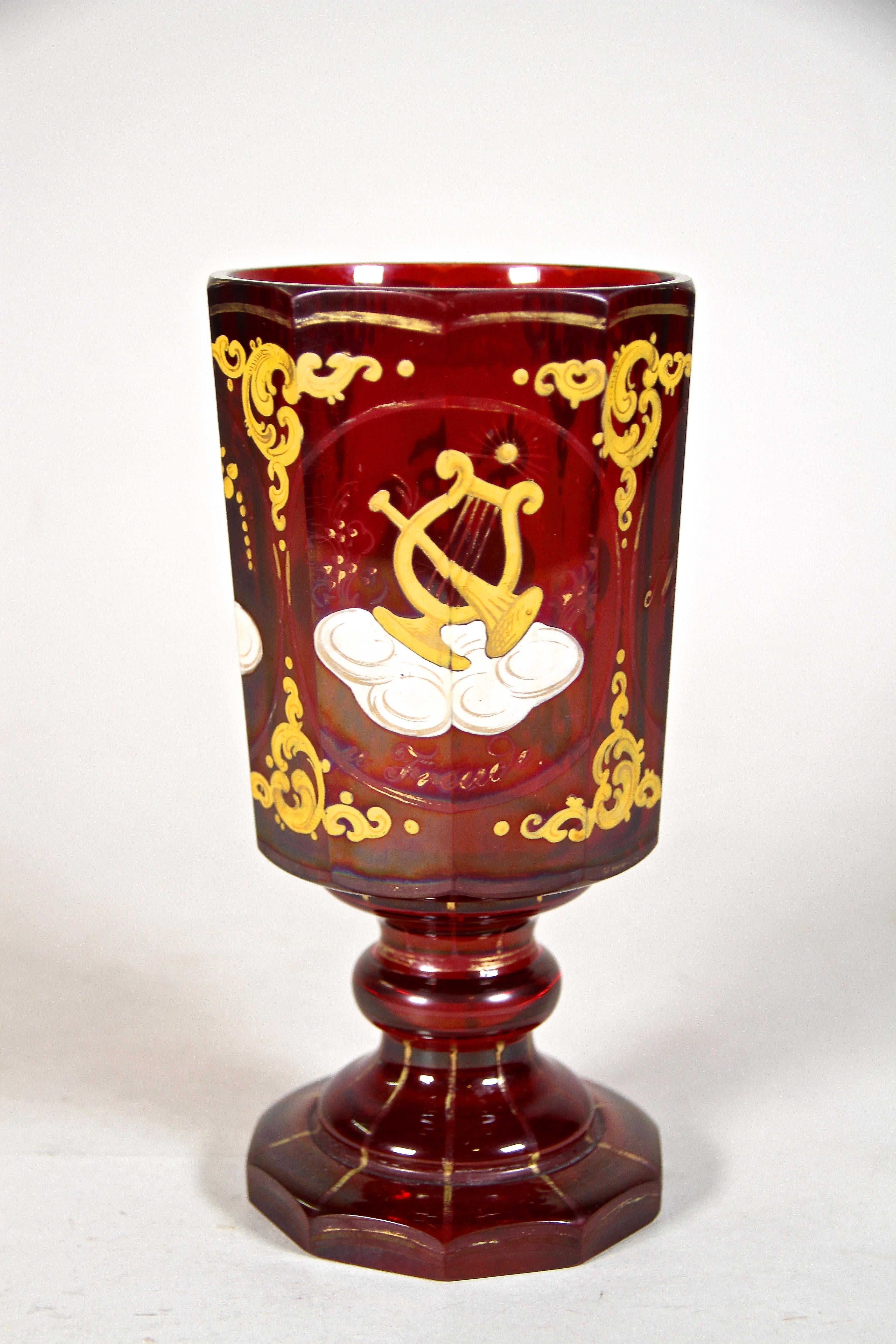 19th Century Biedermeier Glass Goblin Gilt, Austria circa 1825 For Sale ...