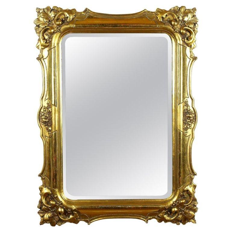 Biedermeier Nutwood Wall Mirror, Austria, circa 1860 at 1stDibs