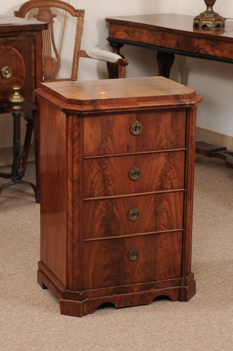 19th Century Biedermeier Walnut Side Cabinet with Canted Corners and ...