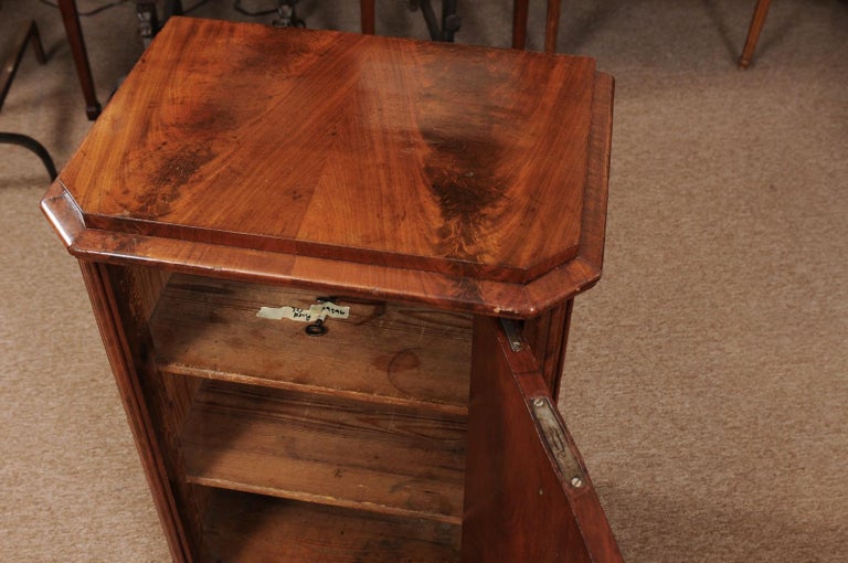 19th Century Biedermeier Walnut Side Cabinet with Canted Corners and ...