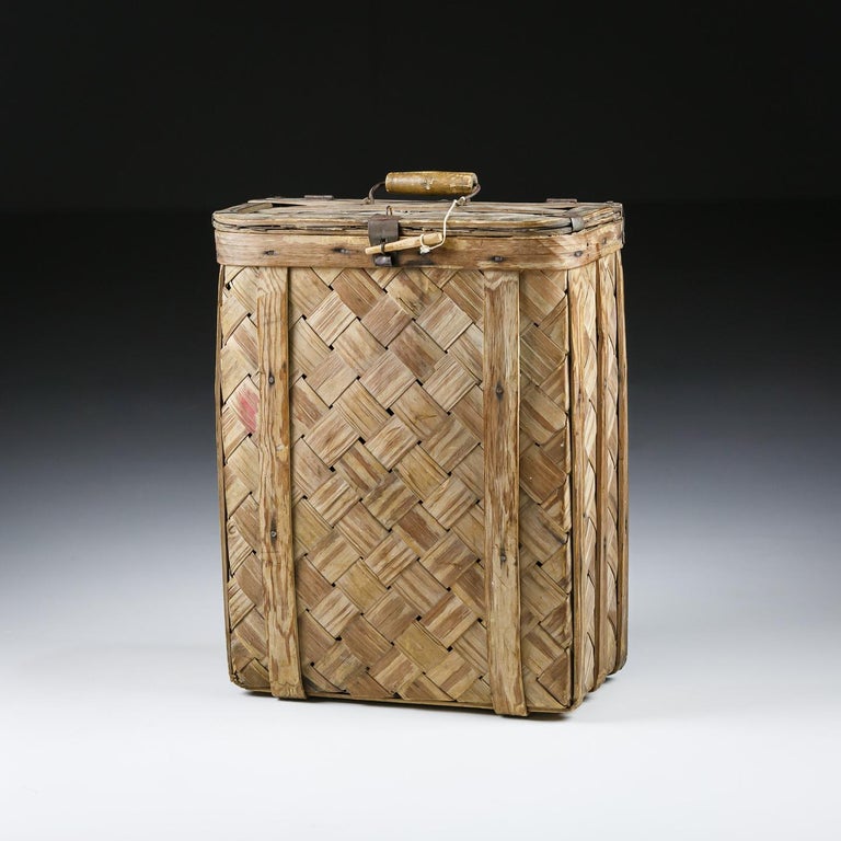19th Century Birch Reeded Basket or Rucksack For Sale at 1stDibs