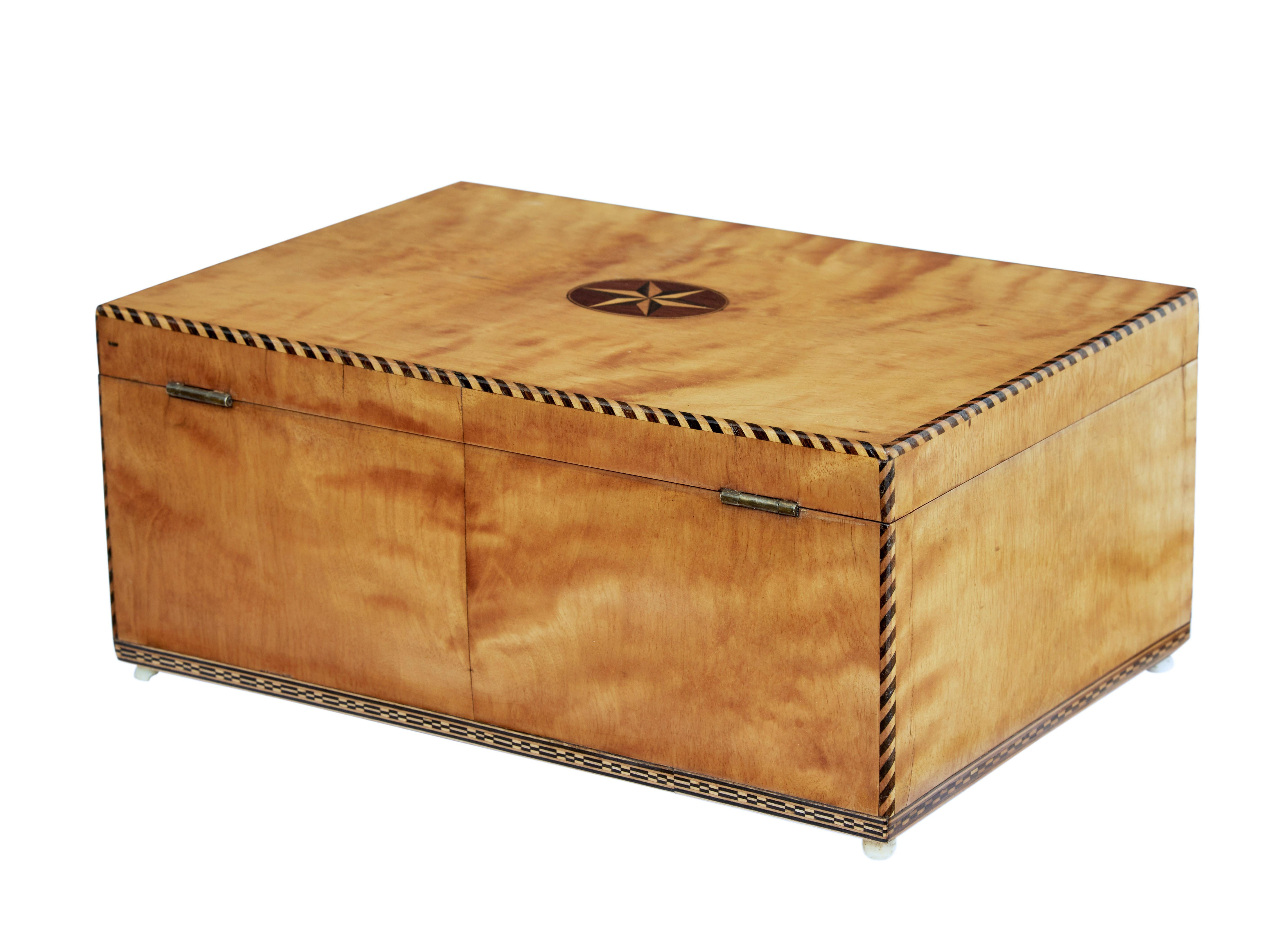 19th Century Birch Sewing Box with Stringing at 1stDibs | sewing boxes ...
