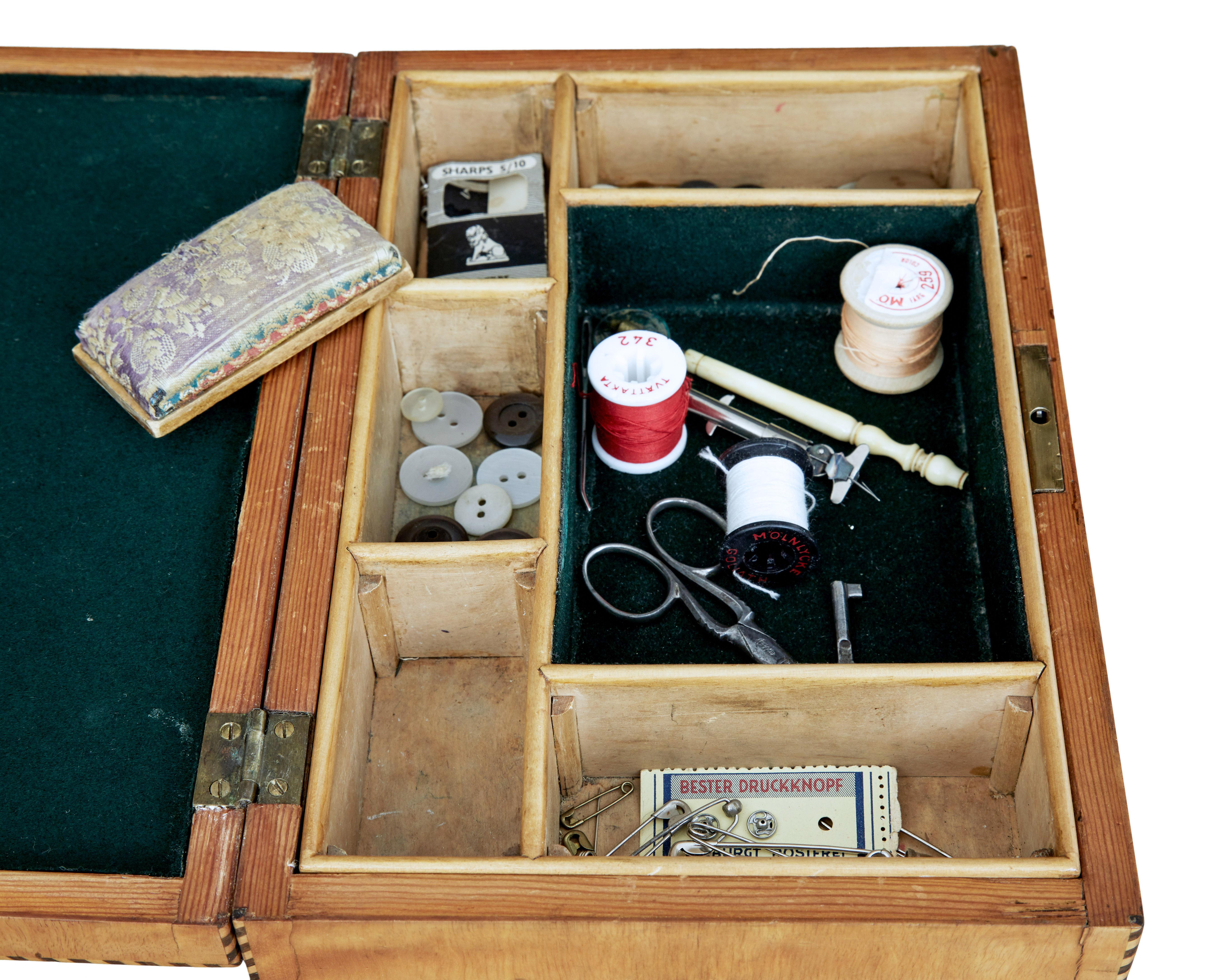 19th Century Birch Sewing Box with Stringing at 1stDibs | sewing boxes ...