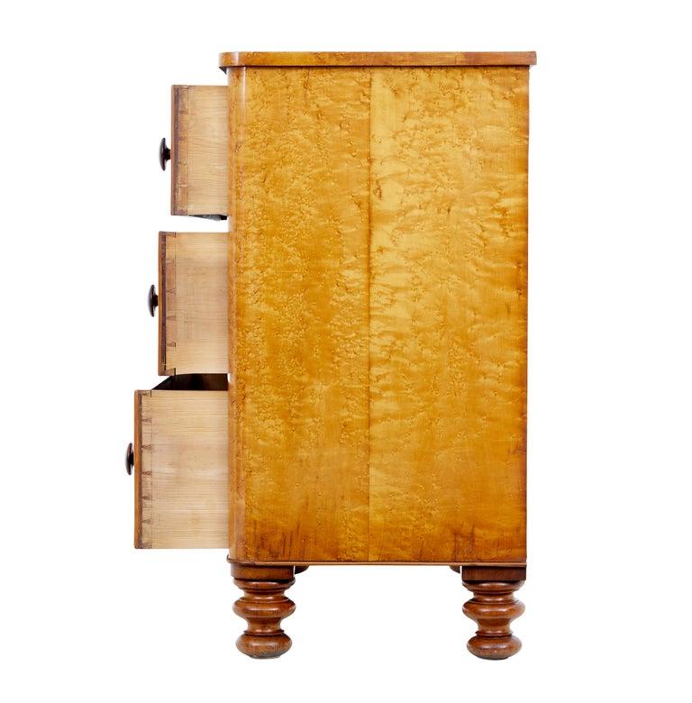 19th Century Bird’S-Eye Maple Chest of Drawers For Sale at 1stDibs