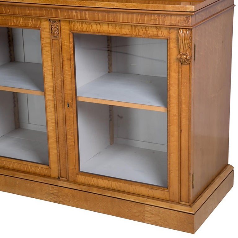 19th Century Bird’s-Eye Maple Glazed Bookcase at 1stDibs