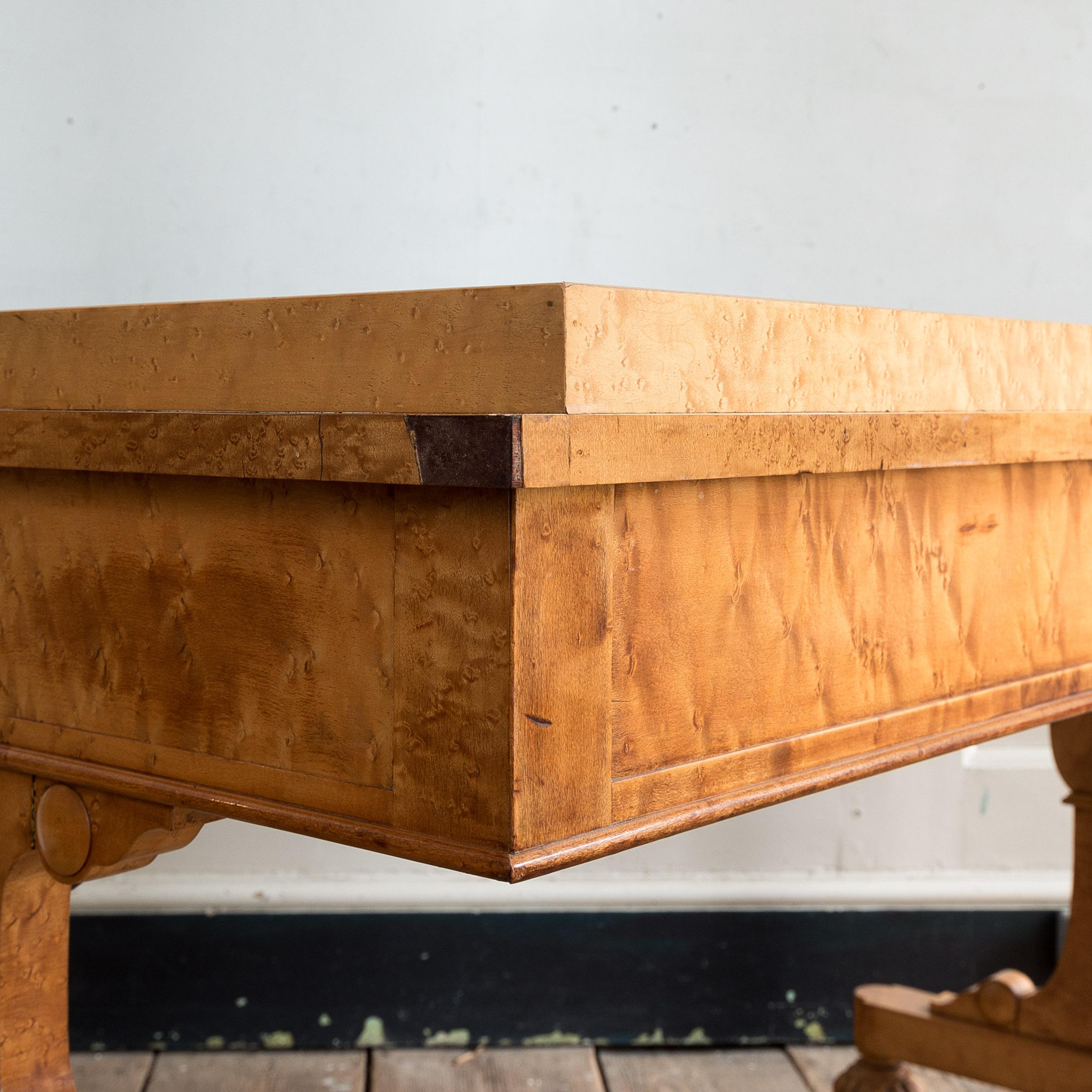 19th Century Bird’s Eye Maple Library Table by Gillows of Lancaster For ...