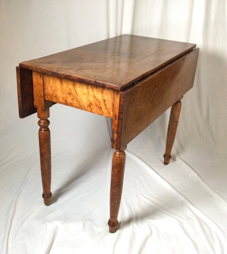 19th Century Birdseye Maple Drop Leaf Table at 1stDibs